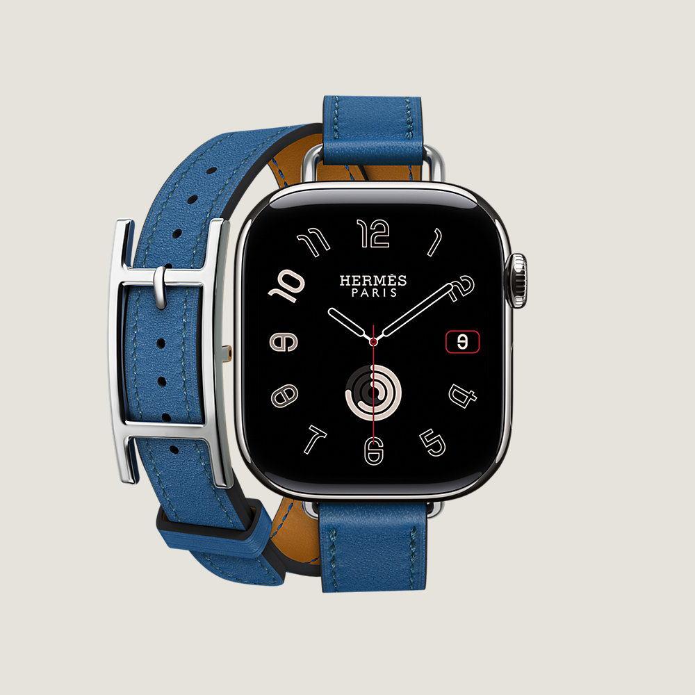 Gehäuse Series 10 & Armband Apple Watch Hermès Double Tour 42 mm Hapi Attelage | Hermès Deutschland